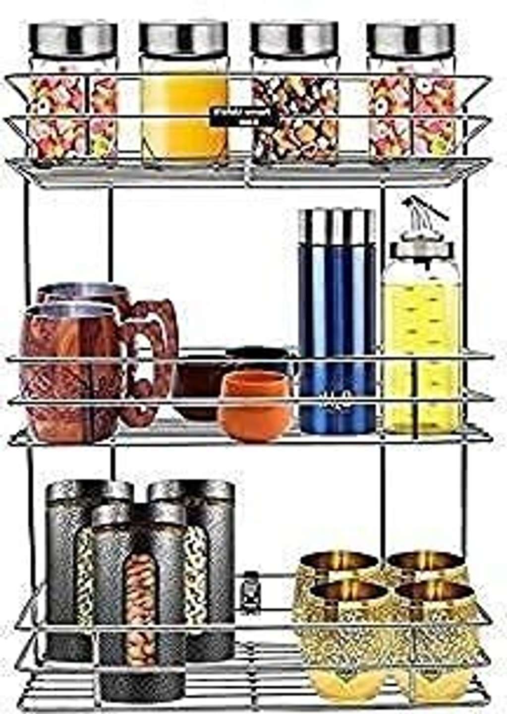 Stainless Steel Storage Rack 3 Layer Wall Mount Hanging kitchen rack ...