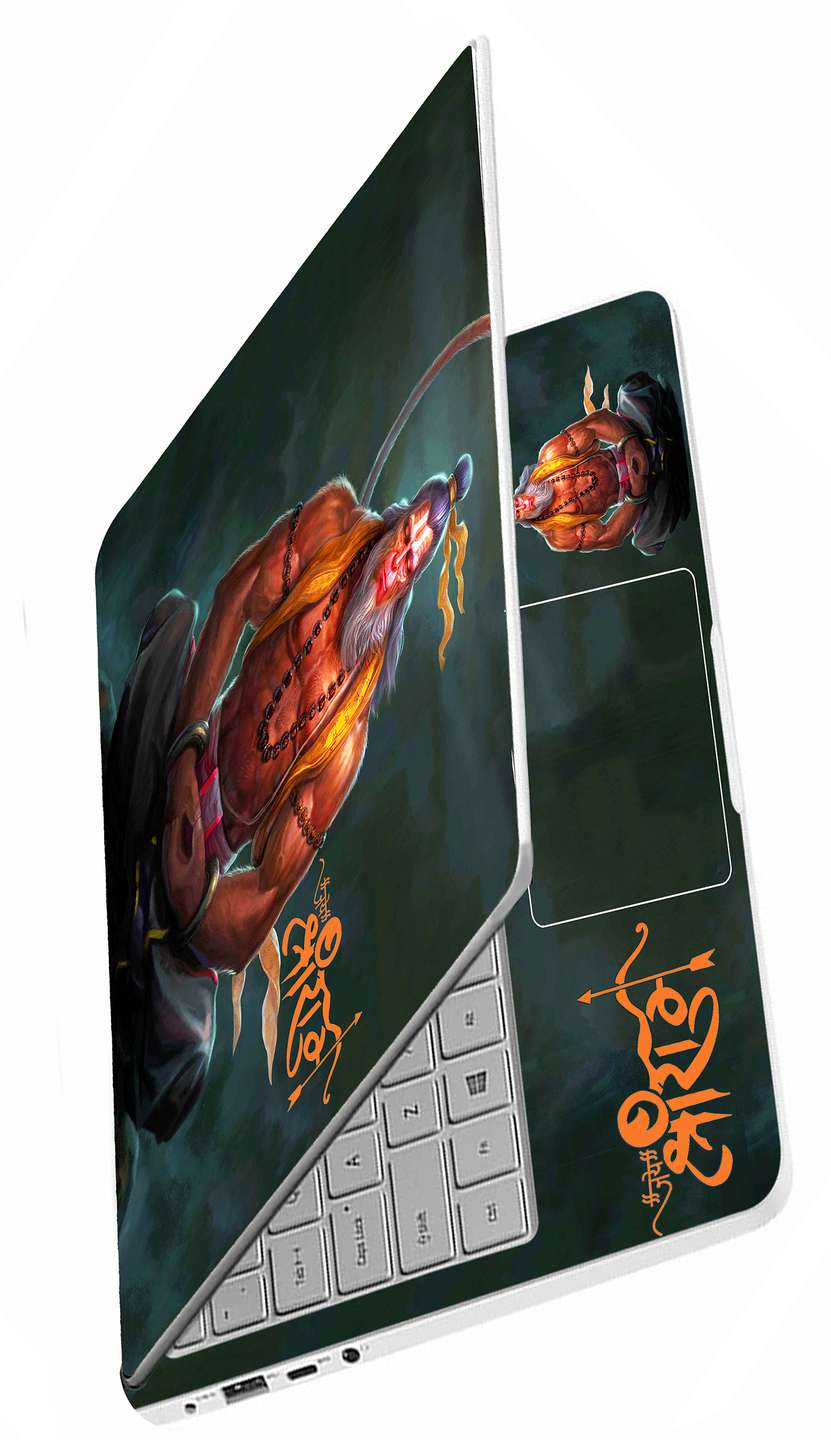 Namo Arts Lord Hanuman Full Body Panel Laptop Skins Sticker - Bubble ...