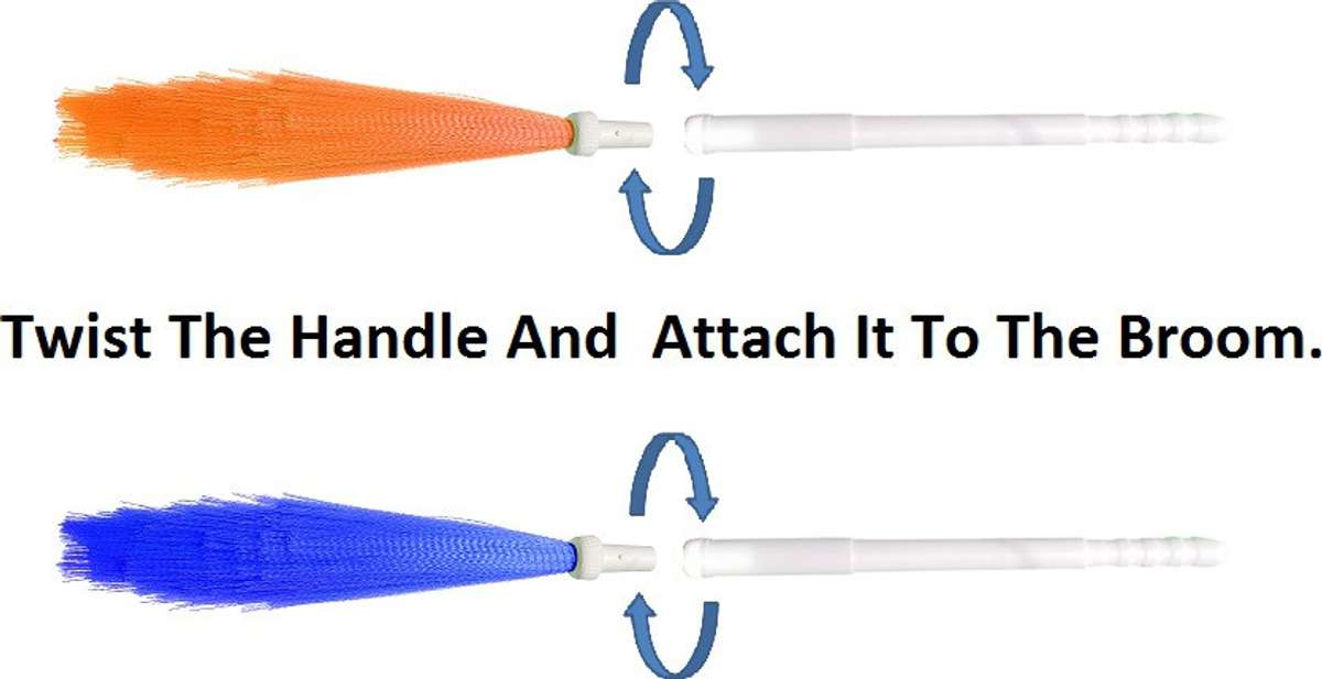 JEEBU Adjustable plastic broom, broomstick plastic, plastic ki kharata ...