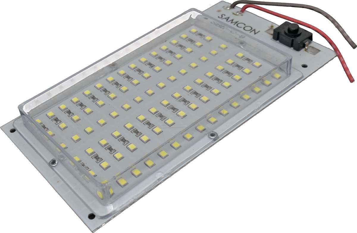 Samcon C-9 12 VOLT 90 SMD 25 WATT LED RECTANGLE REFLECTIVE GLASS PCB WITH ON/OFF BUTTON Display ...