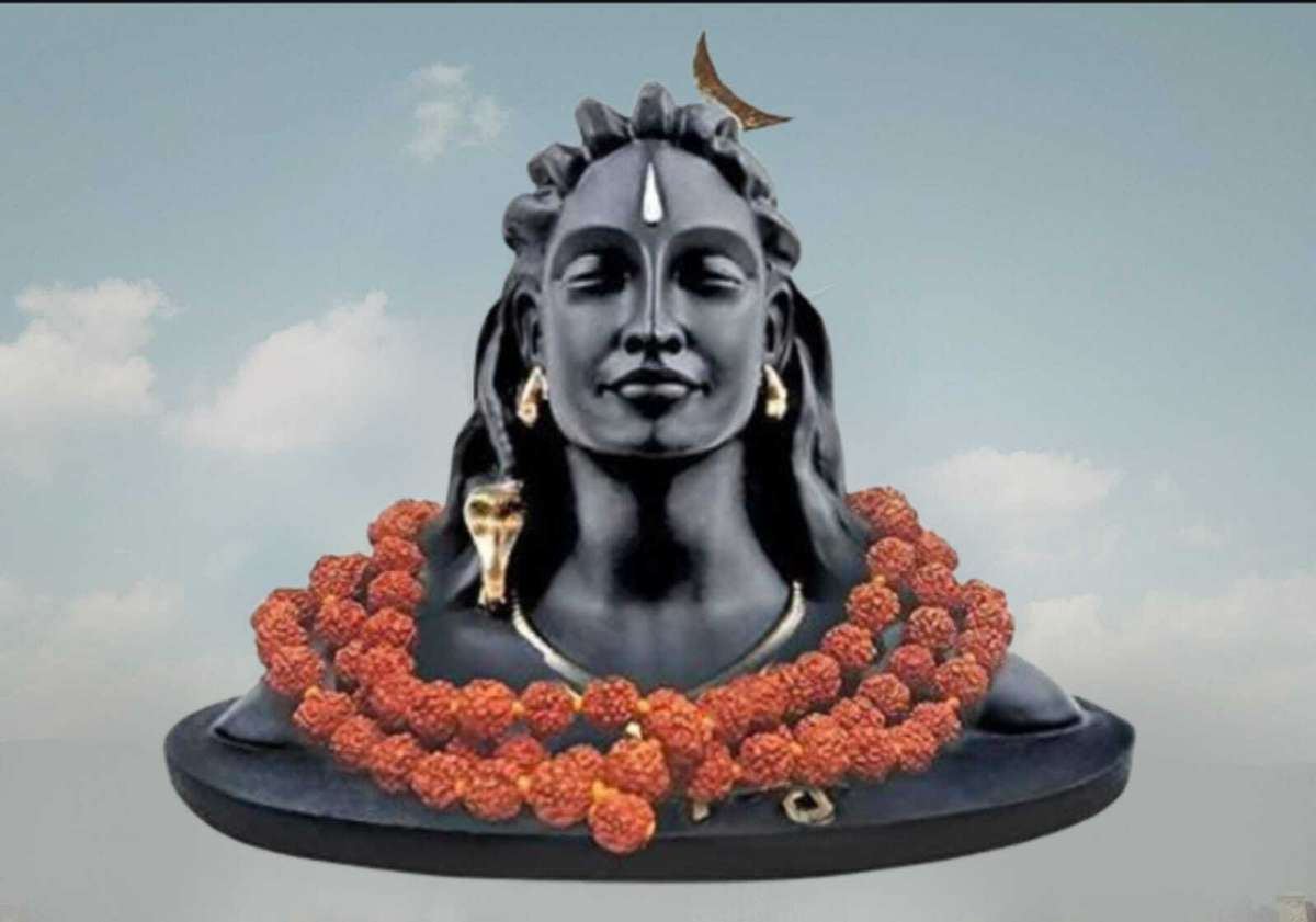 adiyogi shiva statue with rudrakhs mala 8 cm Handicraft & Artifact ...
