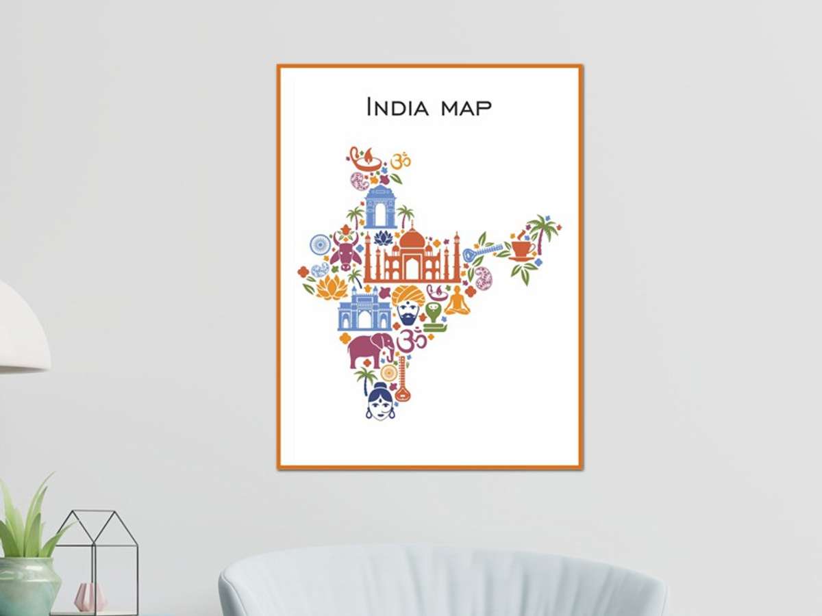 Photojaanic India Map Poster | Poster for Kids Learning, Kindergarten ...