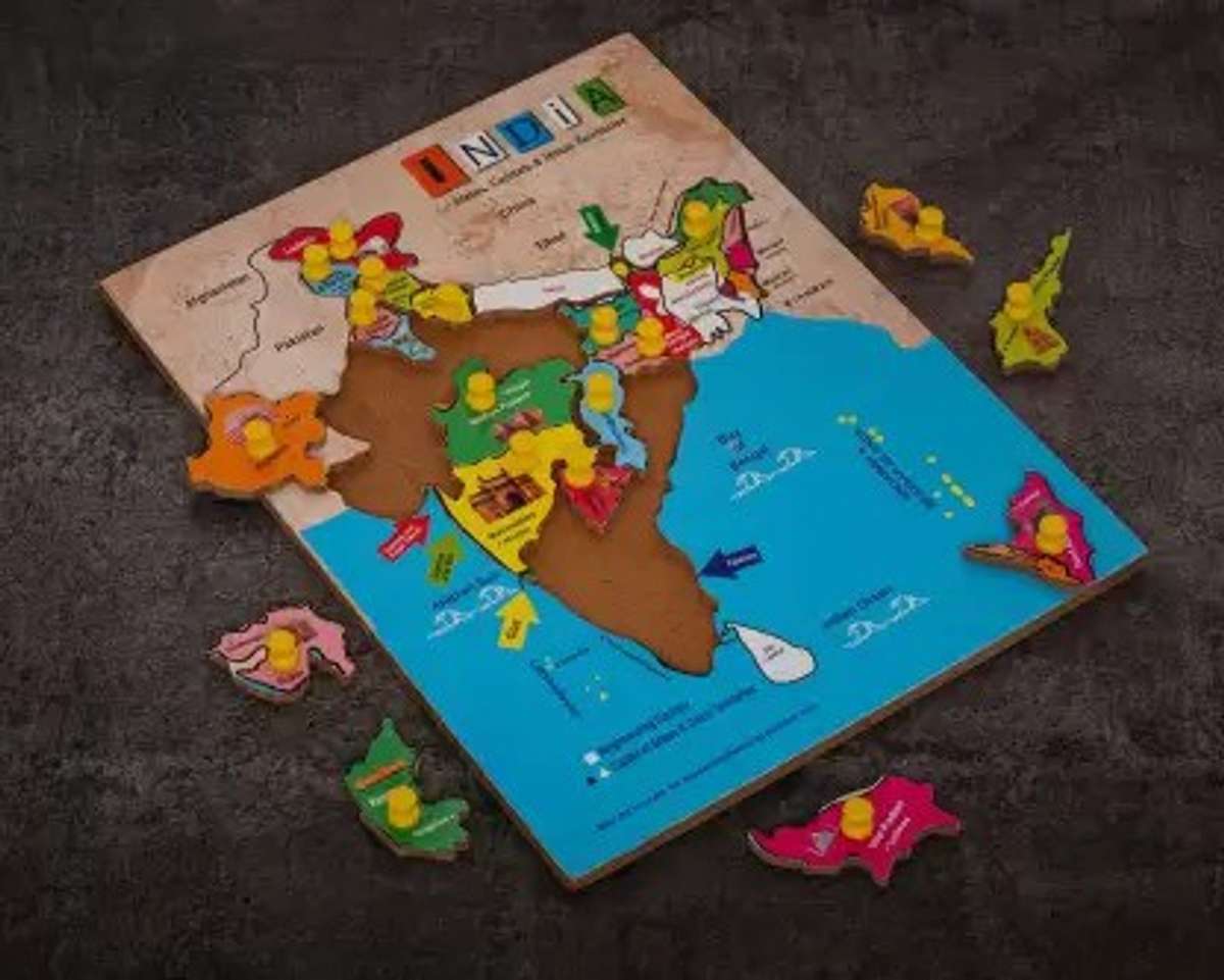 topgifties lefan india map Wooden Puzzle Kids Games Party & Fun Games ...