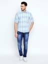 D'cot Men Checkered Casual Blue Shirt - Buy D'cot Men Checkered Casual ...