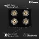 Gilma Rio 4 burner Glass Cooktop Stainless Steel Manual Gas Stove Price ...