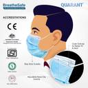 QUARANT 3 Ply Disposable Surgical Face Mask with Nose Pin, UV ...