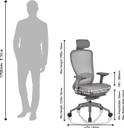 Featherlite Helix HB Mesh Fabric Office Adjustable Arm Chair Price in ...