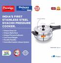 Prestige Svachh Alpha Handi 4Ltr, Stainless Steel Pressure Cooker,Rice ...