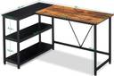 TEKAVO Reversible L-Shape Corner Desk with Storage Shelf, Writing ...