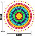 CVANU 38 cm Beautiful Design Diwali Rangoli Stickers Floor Decoration ...
