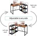 TEKAVO Reversible L-Shape Corner Desk with Storage Shelf, Writing ...