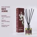 Aromahpure Reed Diffuser with 6 Fiber Reed Sticks | Jasmine Room Air Freshener For Home Diffuser ...