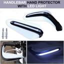 hjg Knuckle Guard/Hand Protector with LED Light (Black) Bike Crash ...