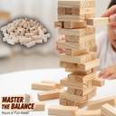 arovemic Wooden Stacking Tower Fun Indoor Toy - 54 Blocks Premium Wood ...