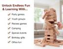 arovemic Wooden Stacking Tower Fun Indoor Toy - 54 Blocks Premium Wood ...