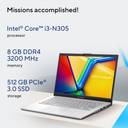 ASUS Vivobook Go 14, Equivalent to Intel 12th Gen, Intel Core i3 N305 ...