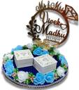 Unique Palette Blue Engagement Ring Platter Personalized Name & Date ...