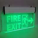 Signved LED Fire Exit Light Right Side Arrow, Free Hanging Chain, 12" X ...