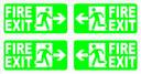 Signved Night Glow Fire Exit Signage, 4 Pic Radium Sunboard Sign, 12x6 ...