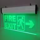 Signved LED Fire Exit Light Right Side Arrow, Free Hanging Chain, 12" X ...