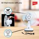 IMPEX Rechargeable Table Fan (BREEZE D3) with LED Light 305 mm 3 Blade ...