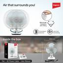 IMPEX Rechargeable Table Fan (BREEZE D3) with LED Light 305 mm 3 Blade ...