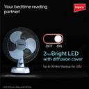 IMPEX Rechargeable Table Fan (BREEZE D3) with LED Light 305 mm 3 Blade ...