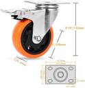 REVA 4" inch Caster Wheel, Heavy Duty 700kg, Polyurethane (PU) Wheels ...