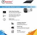 Trueview 4MP Smart CCTV 4G Sim Based Solar Powered Bullet CCTV Camera ...
