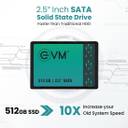 EVM 512GB SATA Solid-State Drive 512 GB All in One PC's, Desktop, Laptop Black SATA Internal ...