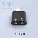 SwapME USB Sound Card, USB to Audio Jack Adapter 7.1 Channel External Stereo Sound Card with 3 ...