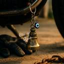 Classic Quirk Brass Guardian Bell with Evil Eye & Bird Design Keychain ...