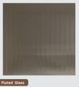 SPECIALITY PANELS Aluminium Black Profile 2 Door Fluted Plain Glass ...