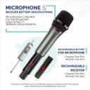 Digimore UHF Wireless Mic w 160ft Range, Type-C Rechargeable Battery D ...