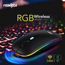 Frontech RGB Wireless Mouse – 2.4GHz/Bluetooth, 1600 DPI, Rechargeable ...