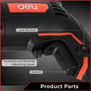 Deli DE-DZ10-2E 500W Corded Electric Drill with 0-3300RPM No-Load Speed ...