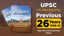UPSC Prelims Previous Year Question Papers (PYQ) Last 26 Years Revised ...