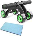 PowerAbs 4 Wheel Ab Roller Abdominal Trainers with Knee Pad Exercise ...