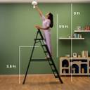 BonKaso Alloy Steel Climb Master 7-Step Foldable Ladder with Anti-Slip ...