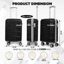 JACY LONDON Hard Sided PP 8 Wheel Spinners, with Telescopic Steel ...