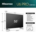 Hisense U6N Pro 140 cm (55 inch) Ultra HD (4K) Mini LED Smart VIDAA TV ...