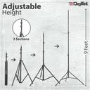 DIGITEK Lightweight & Portable 9 Feet Aluminum Alloy Studio Light Stand ...