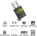 UNIY 2 in one 5G+2.4G wireless+Bluetooth USB dongle 600Mbps for Laptop ...