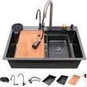 RUHE Nano Kitchen Sink 304-Grade Single Bowl (30x18x9 Inches) with ...