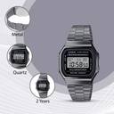 CASIO A168WGG-1ADF Vintage A168WGG-1ADF Black Dial Black Stainless ...