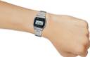 CASIO A-158WA-1DF Vintage A158WA-1DF Black Dial Silver Stainless Steel Band Digital Watch - For ...