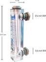 Droplet RO Water Flowmeter in two units 2400 LPH / 40 LPM With 3/4 inch ...