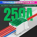 amiciSolar 250A Heavy-Duty Terminal Block Junction Box Multiple Output Ports Multiple Output ...