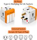 HI-PLASST (1pc) UK Flat Multiplug, 3Pin Socket, 13-A Universal Plug ...