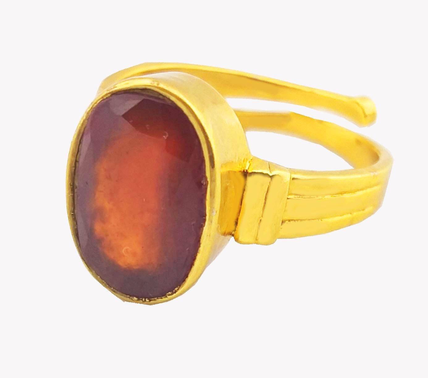 RS JEWELLERS RS JEWELLERS CERTIFIED 5.30 Ratti Natural Hessonite Garnet/Gomed Adjustable ...